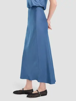 FAVORITE DAUGHTER The Favorite Hammered Satin Midi-skirt - River Blue