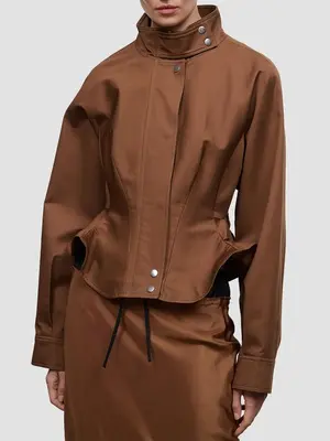 Staud Archie Cotton Peplum Jacket