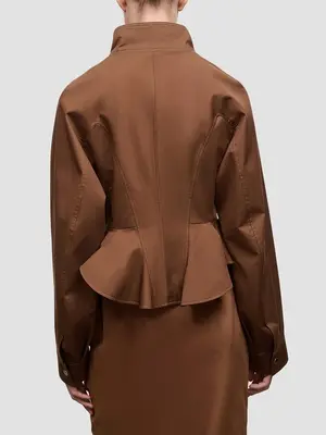 Staud Archie Cotton Peplum Jacket