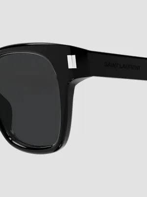 Saint Laurent Vertical Web 55mm Square Sunglasses - Black