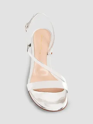 GIANVITO ROSSI Betsey 45mm Metallic Leather Sandals - Silver