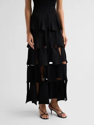 A.W.A.K.E. Mode A. W.a. K.e. Mode Knitted Multi-trapeze Maxi Skirt