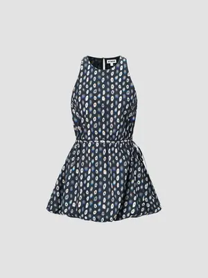 Staud Molly Cotton Bubble-hem Mini Dress - Glasswork