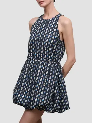 Staud Molly Cotton Bubble-hem Mini Dress - Glasswork