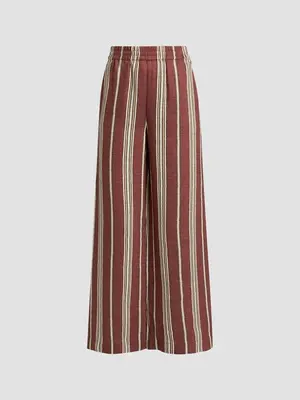 A.L.C. Tyler Striped Linen-blend Pants - Brunette Multi