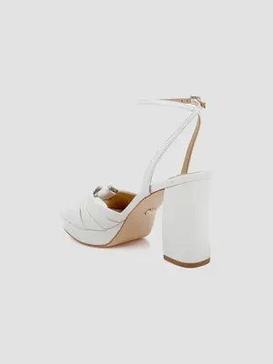 Badgley Mischka Veda 85mm Pleated Leather Sandals