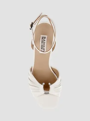 Badgley Mischka Veda 85mm Pleated Leather Sandals