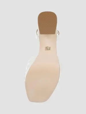 Badgley Mischka Veda 85mm Pleated Leather Sandals