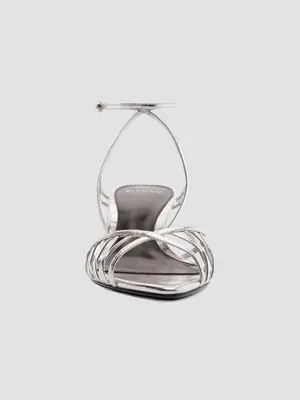 ALEXANDRE BIRMAN Solene 50mm Leather Sandals - Silver