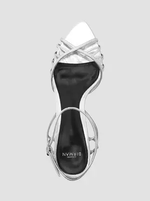 ALEXANDRE BIRMAN Solene 50mm Leather Sandals - Silver