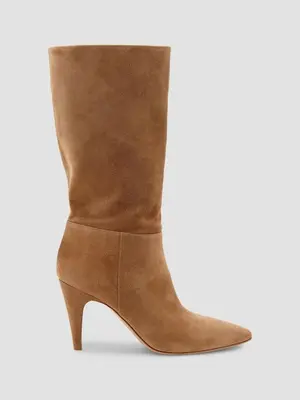 GIANVITO ROSSI 85mm Suede Stiletto Boots - Camel
