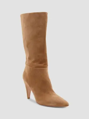 GIANVITO ROSSI 85mm Suede Stiletto Boots - Camel