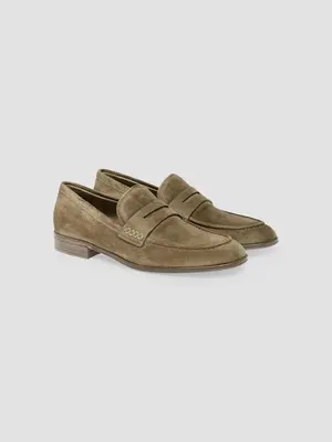 GIANVITO ROSSI George Suede Penny Loafers - Camel