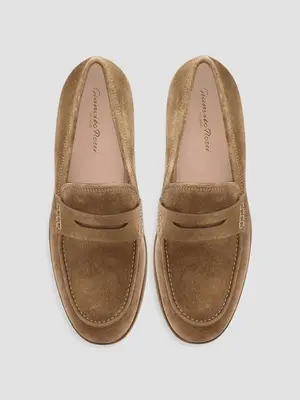 GIANVITO ROSSI George Suede Penny Loafers - Camel