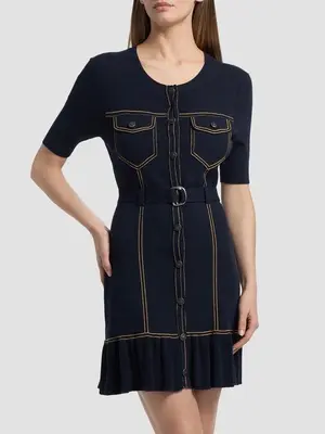 Cinq À Sept Elisha Belted Cardigan Minidress
