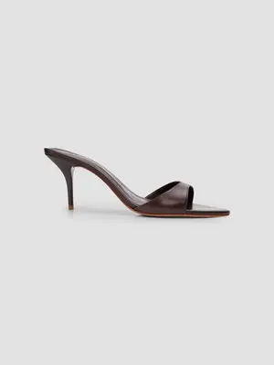 Schutz Elodie 75mm Leather Sandals - Root Brown