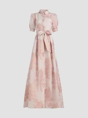 Rickie Freeman For Teri Jon Brocade Shirtwaist Gown - Blush