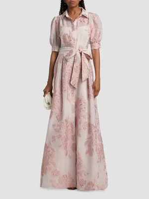 Rickie Freeman For Teri Jon Brocade Shirtwaist Gown