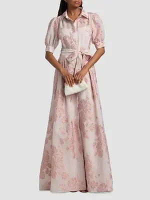 Rickie Freeman For Teri Jon Brocade Shirtwaist Gown