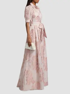 Rickie Freeman For Teri Jon Brocade Shirtwaist Gown
