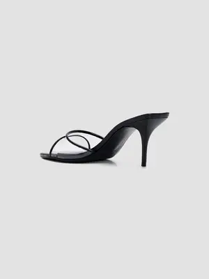 Schutz Elodie Vinyl 75mm Patent Leather Sandals - Transparent Black