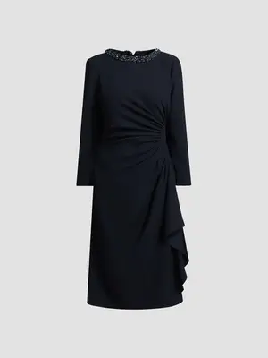 Rickie Freeman For Teri Jon Sequinned Crepe Sheath Knee-length Dress