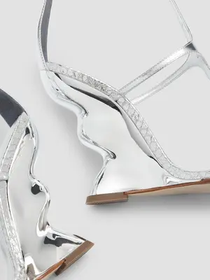 ALEXANDRE BIRMAN Boonie 100mm Leather Wedge-heel Sandals