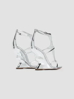ALEXANDRE BIRMAN Boonie 100mm Leather Wedge-heel Sandals