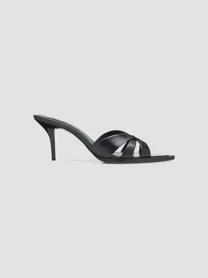 Schutz Keefa Leaf 75mm Leather Mules - Black