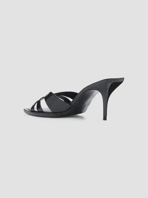 Schutz Keefa Leaf 75mm Leather Mules - Black