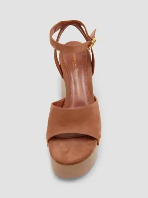 GIANVITO ROSSI 45mm Suede Platform Sandals - Praline