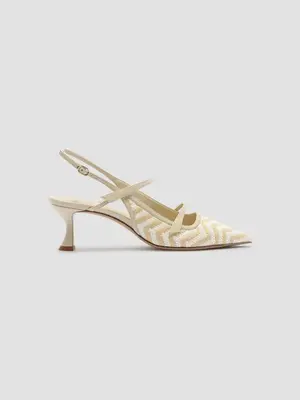 ALEXANDRE BIRMAN Tita 60mm Raffia-leather Slingback Pumps - Eggshell