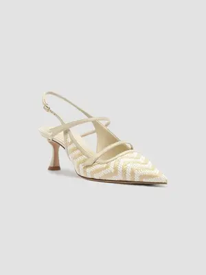 ALEXANDRE BIRMAN Tita 60mm Raffia-leather Slingback Pumps