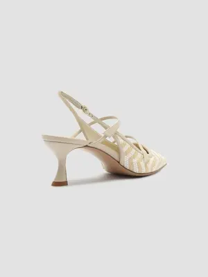 ALEXANDRE BIRMAN Tita 60mm Raffia-leather Slingback Pumps