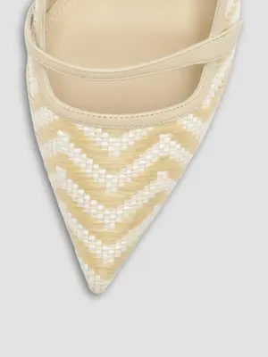 ALEXANDRE BIRMAN Tita 60mm Raffia-leather Slingback Pumps