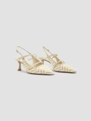 ALEXANDRE BIRMAN Tita 60mm Raffia-leather Slingback Pumps
