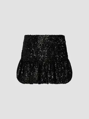 16Arlington Branka Sequined Drop-waist Miniskirt - Nero