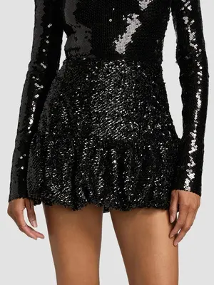 16Arlington Branka Sequined Drop-waist Miniskirt