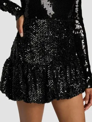 16Arlington Branka Sequined Drop-waist Miniskirt