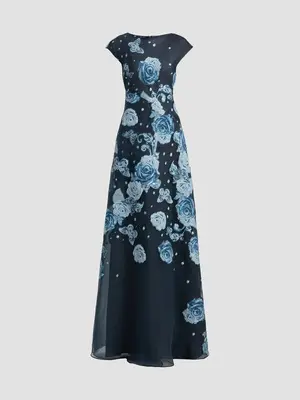 Rickie Freeman For Teri Jon Organza Jacquard Gown