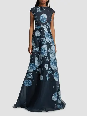 Rickie Freeman For Teri Jon Organza Jacquard Gown
