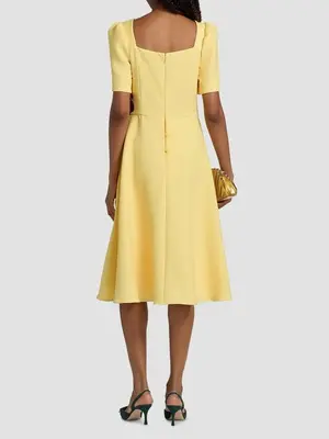 Rickie Freeman For Teri Jon Flower Scuba A-line Midi-dress