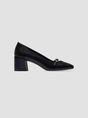 Bernardo Amelie Block Heel Mary Jane Pumps - Black