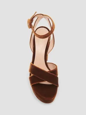 GIANVITO ROSSI Sabrina 70mm Platform Velvet Sandals