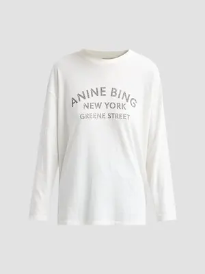 ANINE BING Ivan Stencil Logo Crewneck T-shirt
