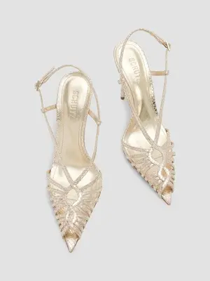 Schutz Seraphine 110mm Snakeskin-embossed Leather Peep-toe Sandals