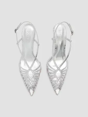 Schutz Seraphine 110mm Snakeskin-embossed Leather Peep-toe Sandals