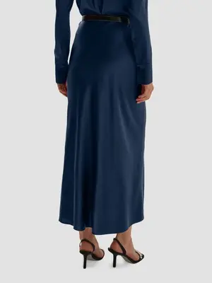 FAVORITE DAUGHTER The Favorite Silk-blend Satin Midi Skirt