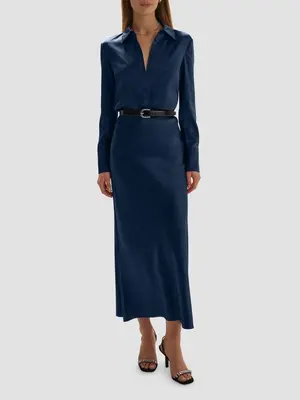 FAVORITE DAUGHTER The Favorite Silk-blend Satin Midi Skirt