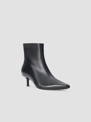 Staud Sebastian Leather Kitten-heel Ankle Boots